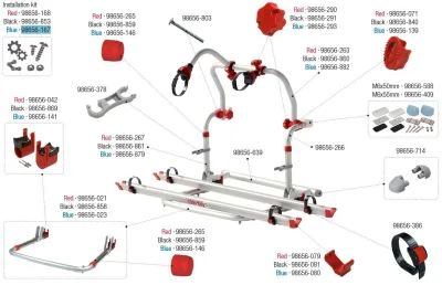 Fiamma Montagesatz passend für Carry Bike Pro C - Farbe Blau Fiamma Ersatzteilnummer 98656-167 ...
