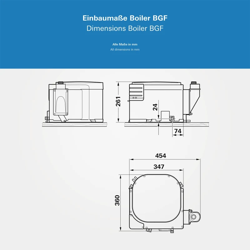 Truma Boiler Gas BGF Warmwasserboiler mit flexibler Abgasrohrführung ...